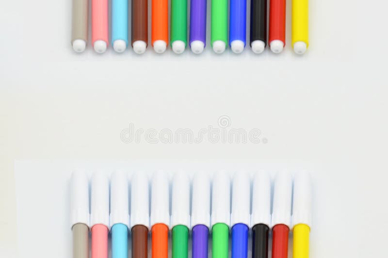 Group of colored markers stock image. Image of cork, primary - 67539731
