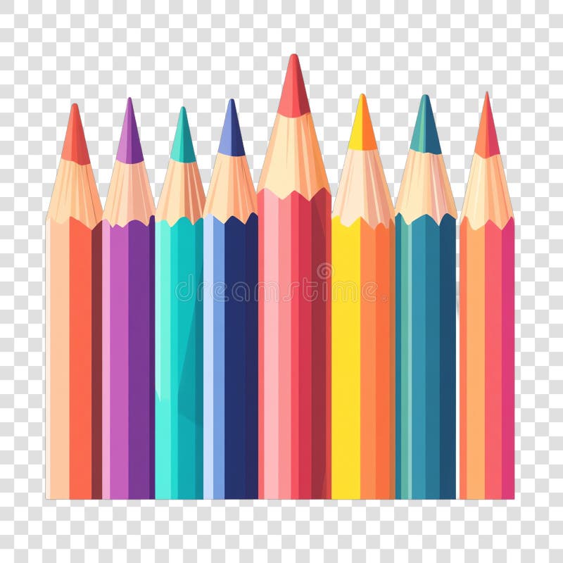 Group of Colored Pencils Illustration Stock Photo - Illustration of ...
