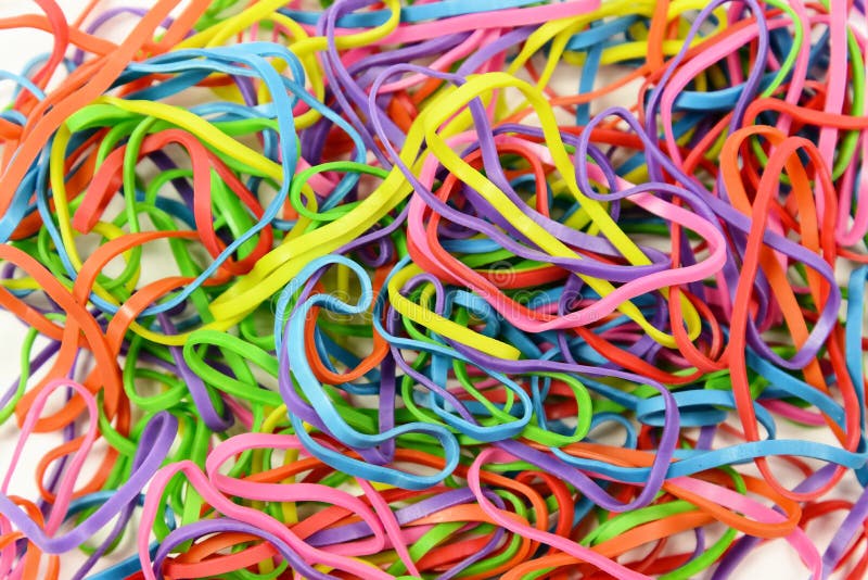 Group of Colored Rubber Bands Stock Image - Image of yellow, orange ...
