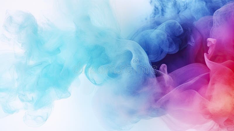 A Group of Colored Smokes Floating in the Air on a White Background ...