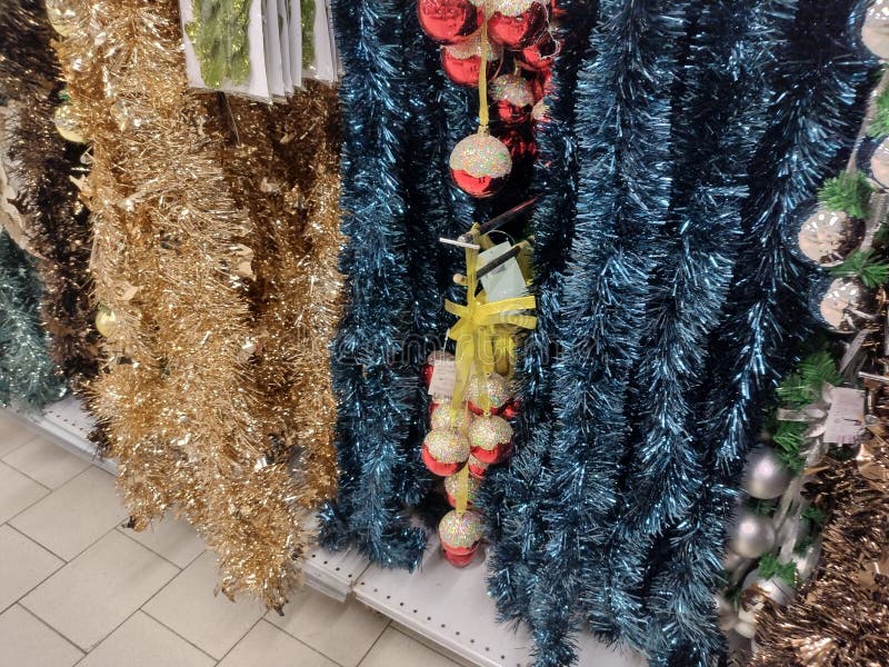 Colored Tinsel stock image. Image of shine, texture, north - 71127441