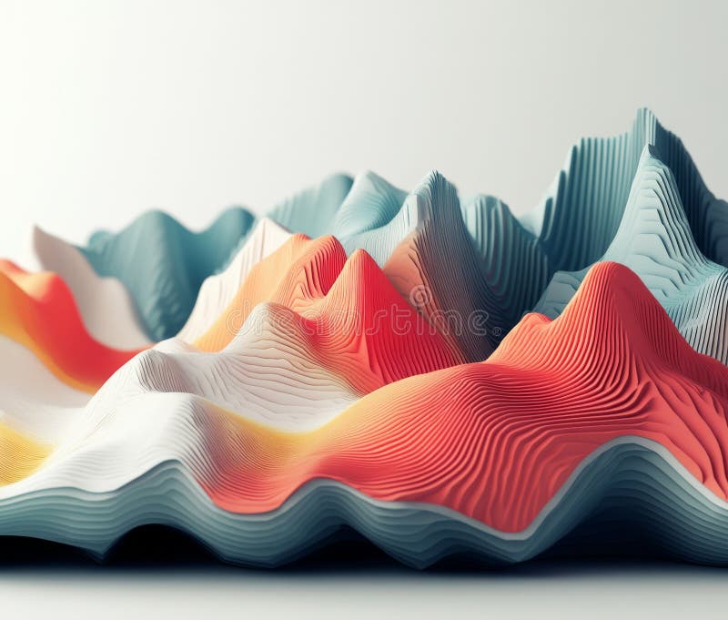 A Group of Colorful, Abstract Design Elements, Rendered in Three ...