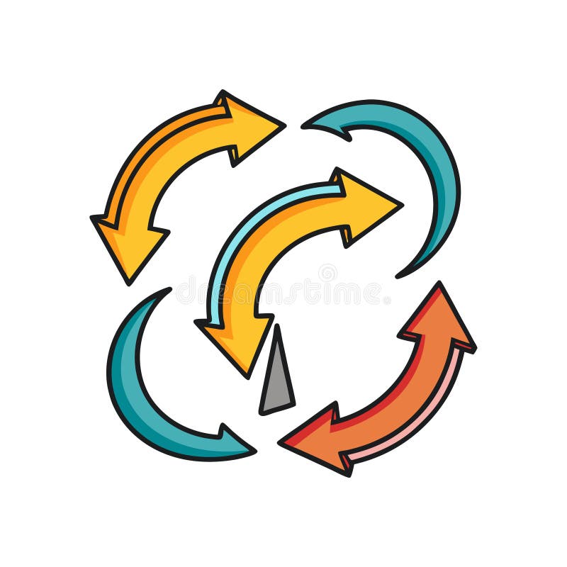 A group of colorful arrows stock vector. Illustration of sketch - 371686261