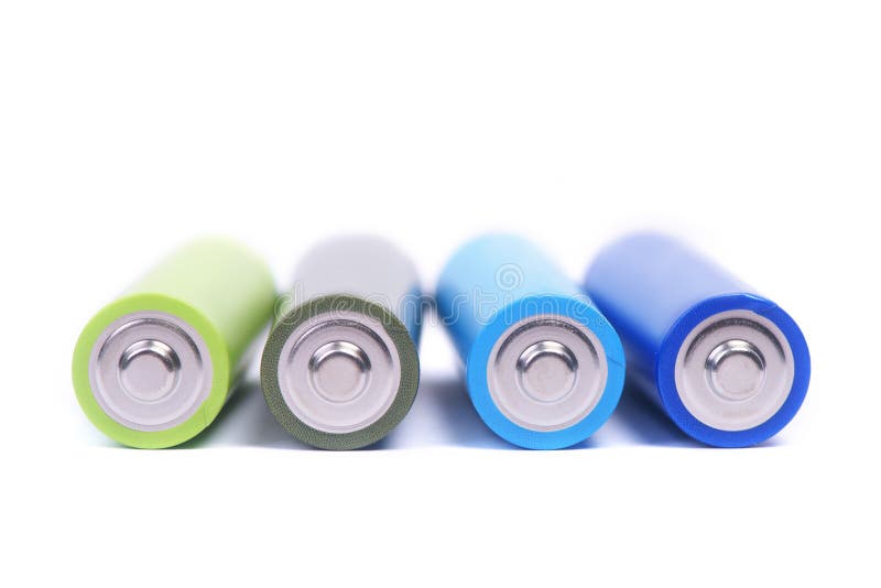 Group of Colorful Batteries Stock Photo - Image of colorful, group ...
