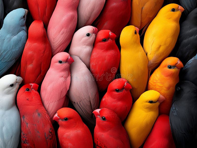 A Group of Colorful Birds Sitting in a Circle Stock Image - Image of ...