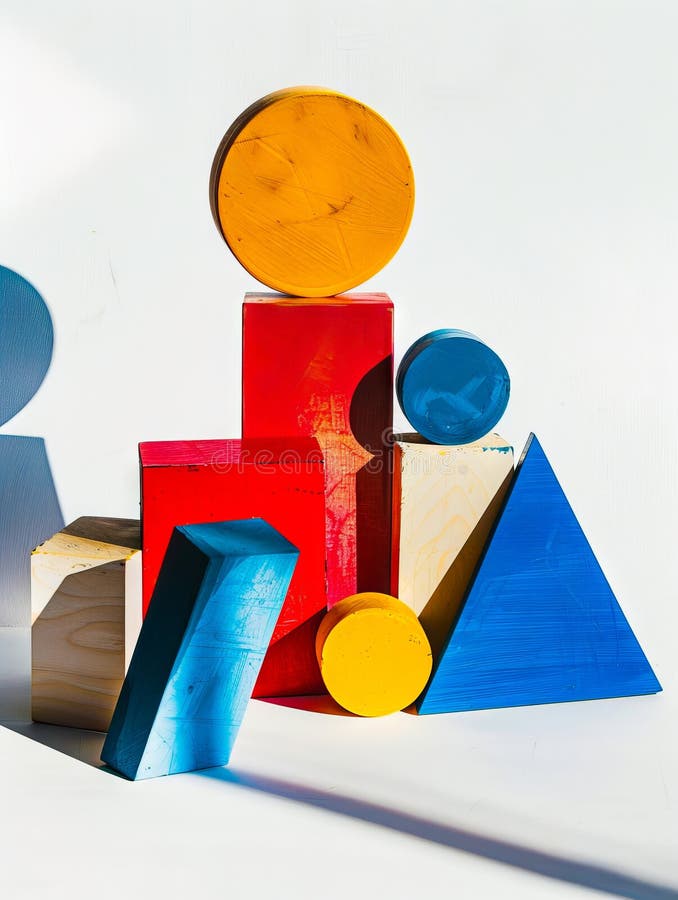 A Group of Colorful Blocks and Shapes Stock Image - Image of abstract, pyramid: 327024621
