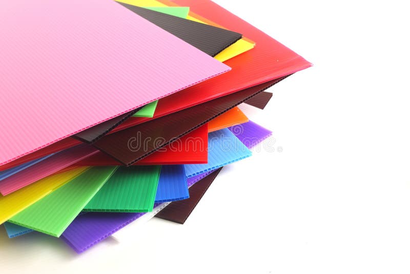 Stack of Colorful Corrugated Plastic Sheets Stock Photo - Image of ...