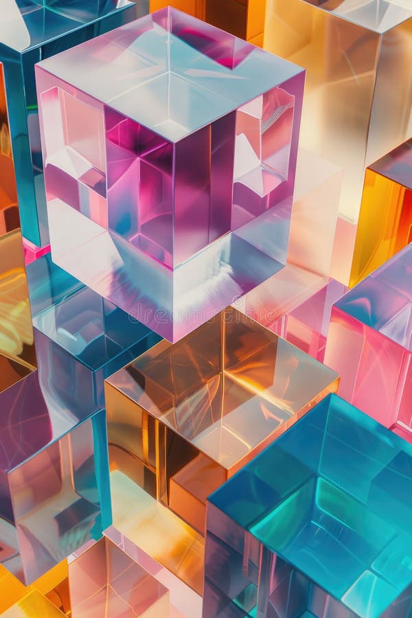 Stacked colored cubes stock illustration. Illustration of cube - 382854422