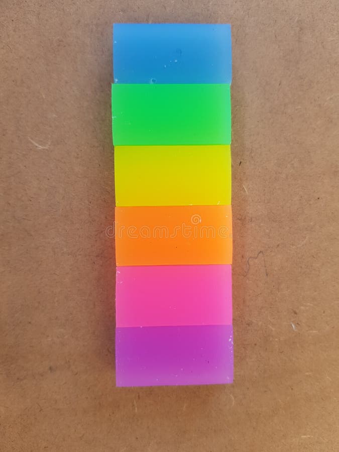 Group of Colorful Erasers Form a Rainbow Stock Image - Image of yellow ...