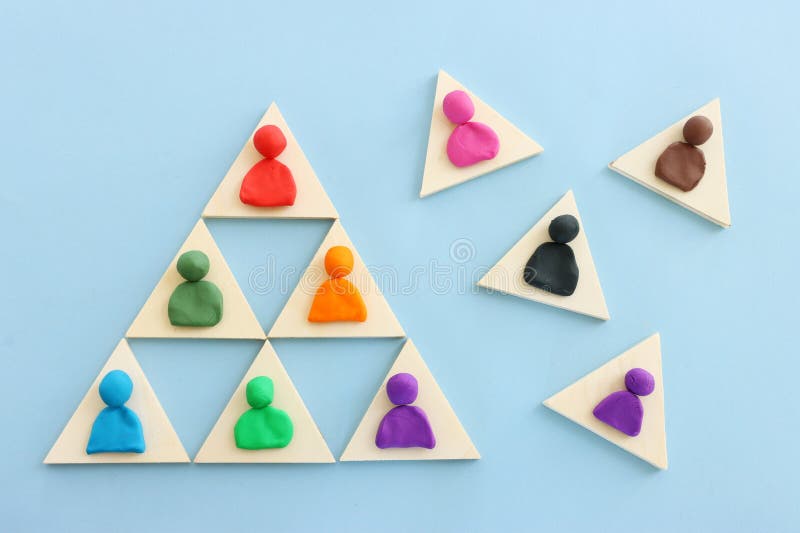 Group of Colorful Figures Over Blue Background Stock Photo - Image of ...