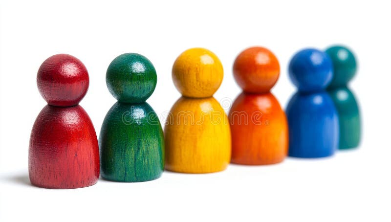 A Group of Colorful Figurines Stands in a Row, Symbolizing Unity and ...