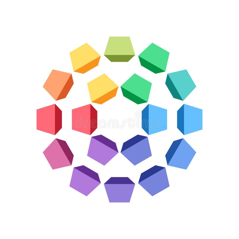 Group of Colorful Geometric Shapes that Makes a Circles Stock ...