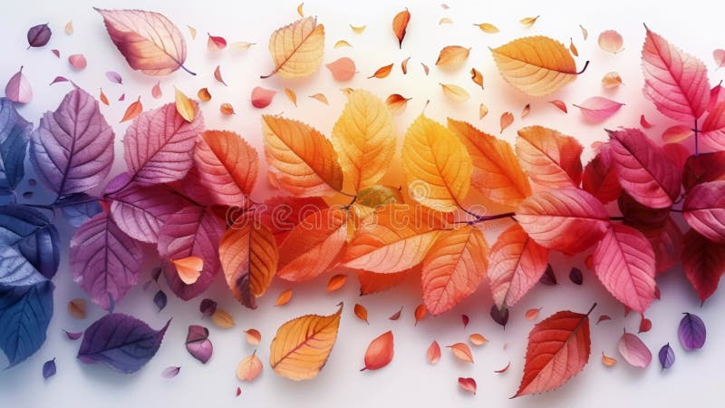 A Group of Colorful Leaves Falling from a Tree in Autumn Signaling the ...