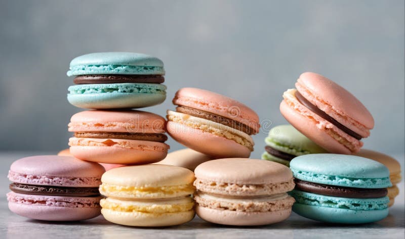A Group of Colorful Macarons are Arranged on a Surface Stock Image ...