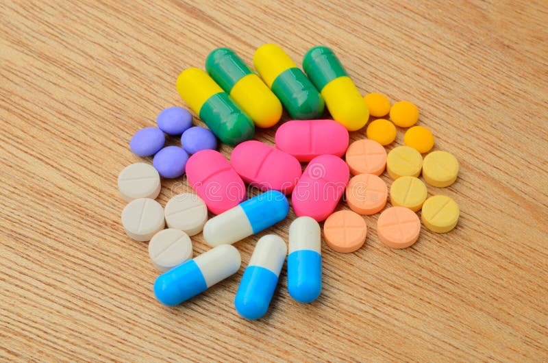 Group of Colorful Medicine Capsule Pill Stock Image - Image of ...