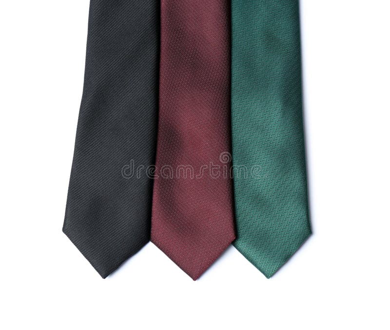 Group of Colorful Neckties on White Stock Image - Image of material ...