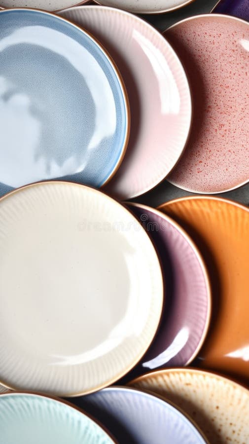 A Group of Colorful Plates Stacked on Top of Each Other Stock ...