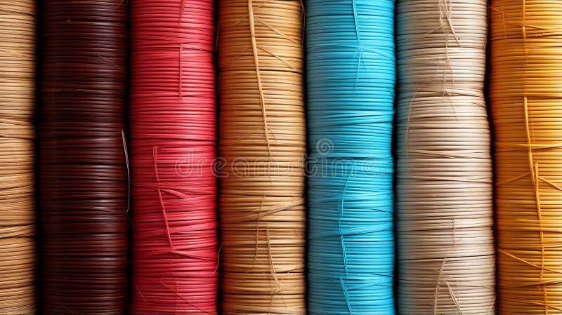 A Group of Colorful Rolls of Plastic Stock Illustration - Illustration ...