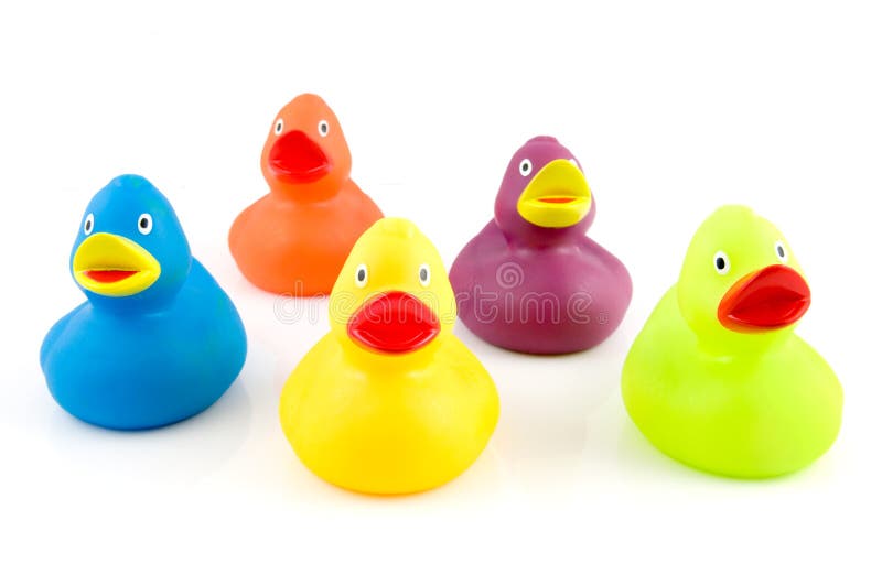 Group of Colorful Rubber Ducks Stock Photo - Image of bath, animal ...