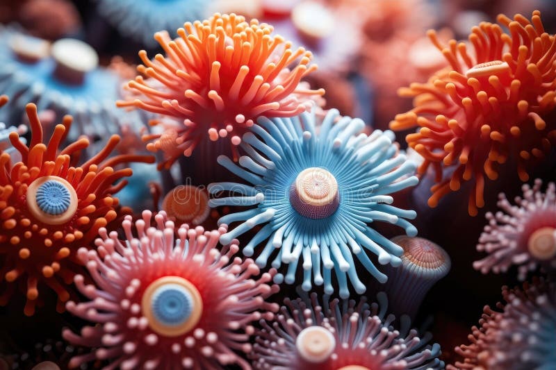 A Group of Colorful Sea Creatures Stock Illustration - Illustration of ...