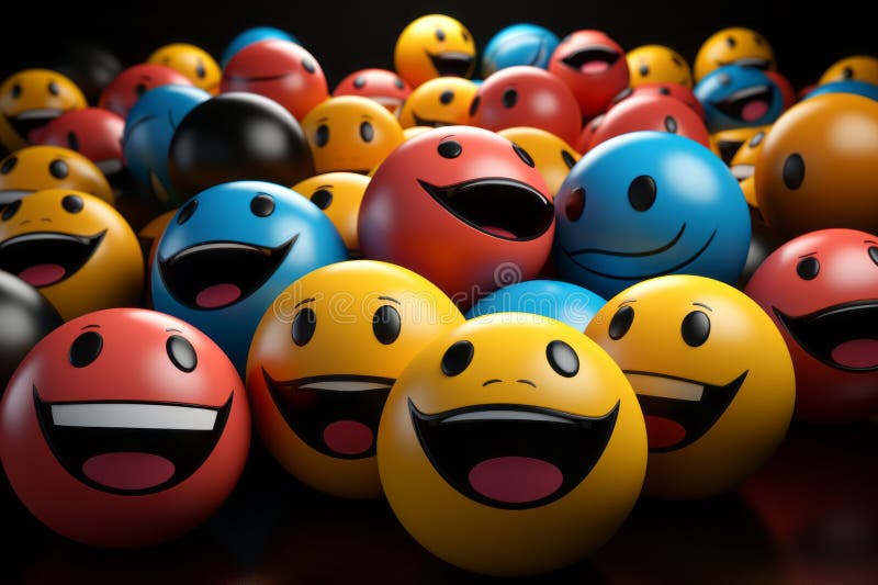 A Colorful Collection of Smiley Faces Stock Illustration - Illustration ...