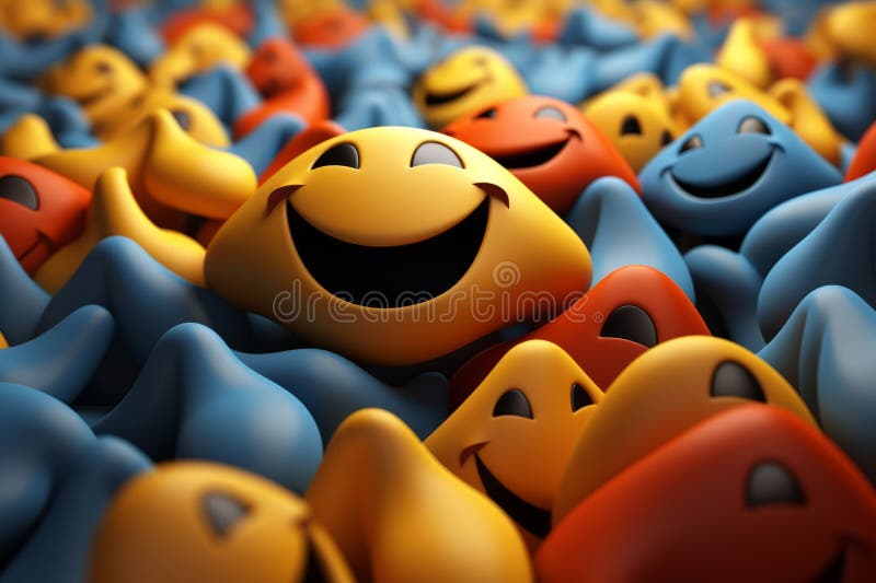 A Group of Colorful Smiley Faces Stock Illustration - Illustration of ...
