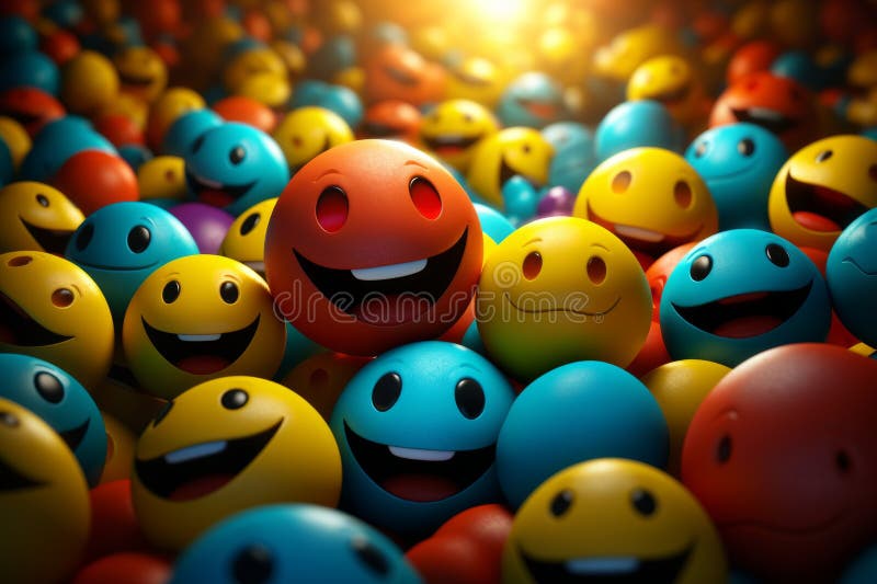 Colorful Smiley Face in Modern Ink Painting Style Stock Illustration ...