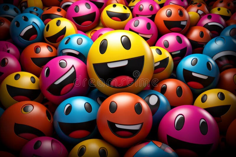 A Group of Colorful Smiley Faces Stock Illustration - Illustration of ...