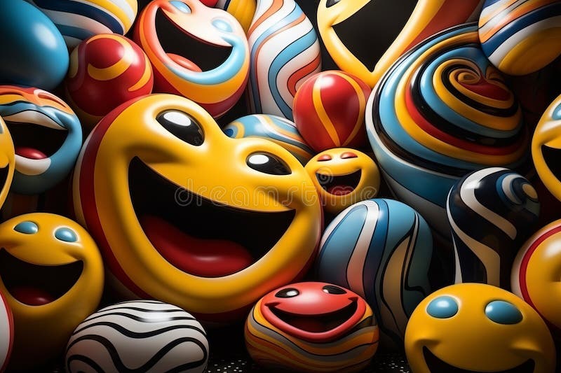 A Group of Colorful Smiley Faces are Arranged Together Stock ...