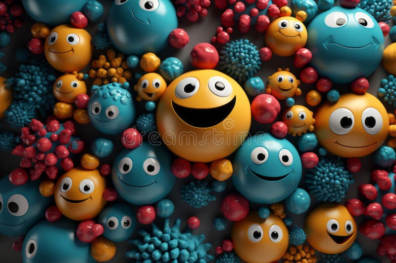 A Group of Colorful Smiley Faces are Surrounded by Many Other Smiley ...