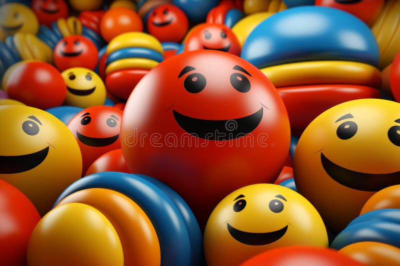 A Group of Colorful Smiley Faces are Surrounded by Other Smiley Faces ...