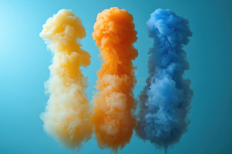 A Group of Colorful Smoke Clouds Floating in the Air Stock Photo ...