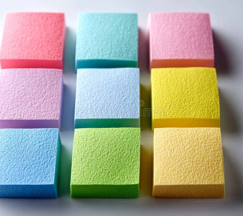 A Group of Colorful Sticky Notes on a White Surface Stock Photo - Image ...