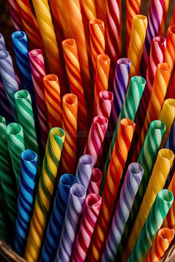 A group of colorful straws stock illustration. Illustration of lined ...
