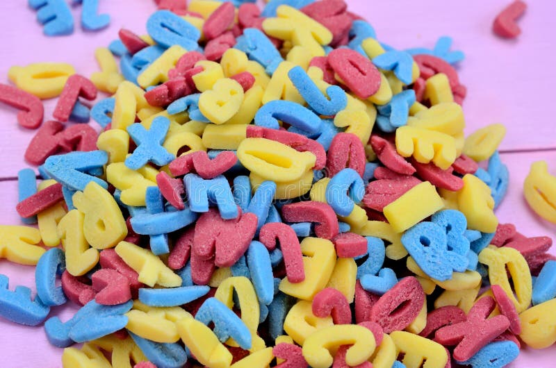 Group of Colorful Sugar Letters Stock Image - Image of health, letters ...