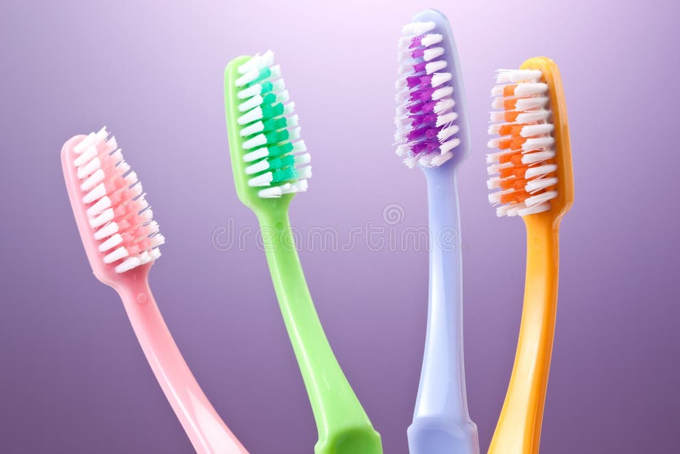 A Group of Colorful Toothbrushes Stock Image - Image of prevention ...