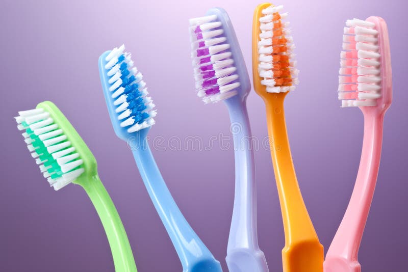 A Group of Colorful Toothbrushes Stock Image - Image of washing ...