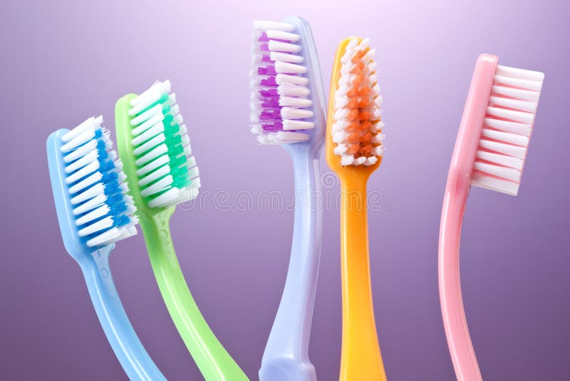 A Group of Colorful Toothbrushes Stock Image - Image of hygiene ...