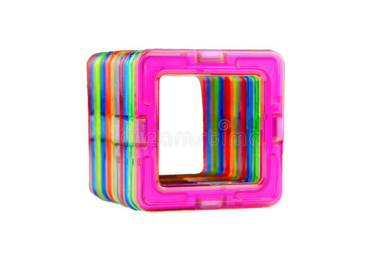 A Group of Colorful Transparent Magnet Squares (puzzle Constructor Game ...