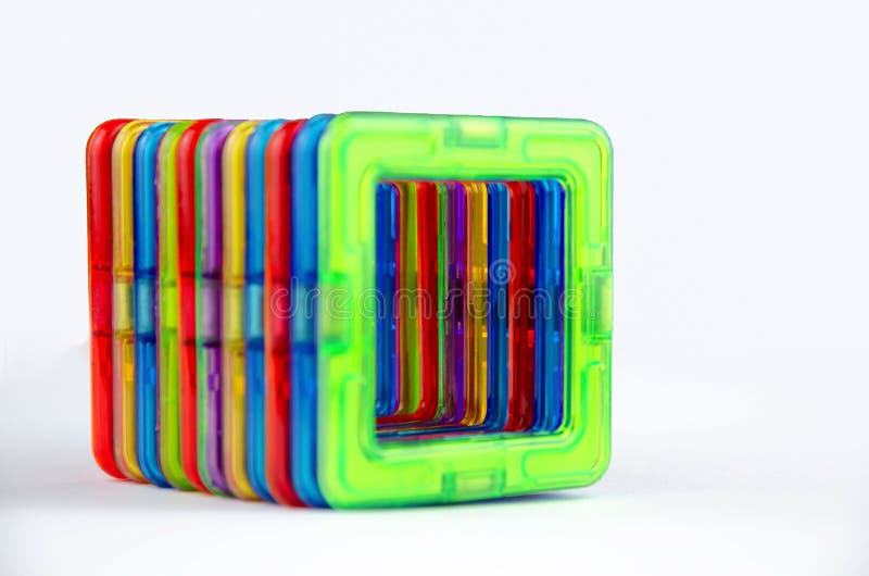 A Group of Colorful Transparent Magnet Squares (puzzle Constructor Game ...