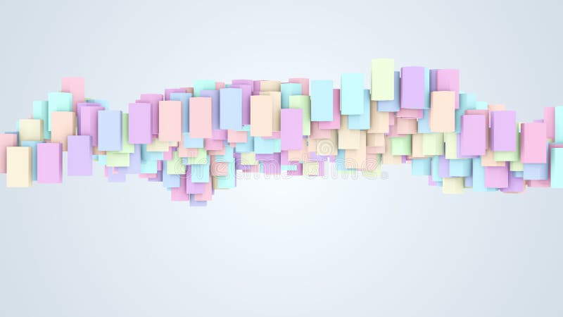 Group of Colourful Blocks Waving, 3D Sound Visualisation Stock Footage ...