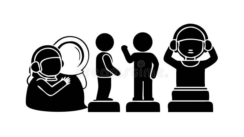 Group Communication and Active Listening Icon, Vector Design Generative ...