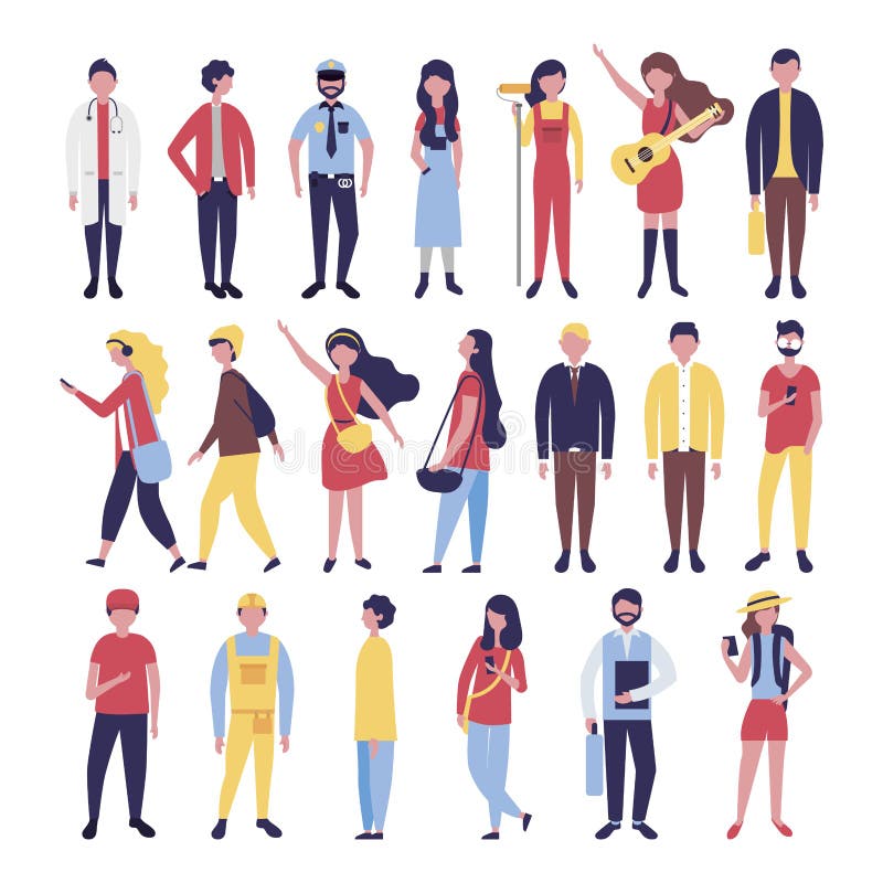 Group of Community People Bundle Characters Stock Illustration ...