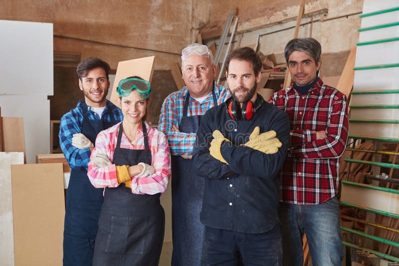 Group of Competent and Successful Carpenters Stock Image - Image of ...