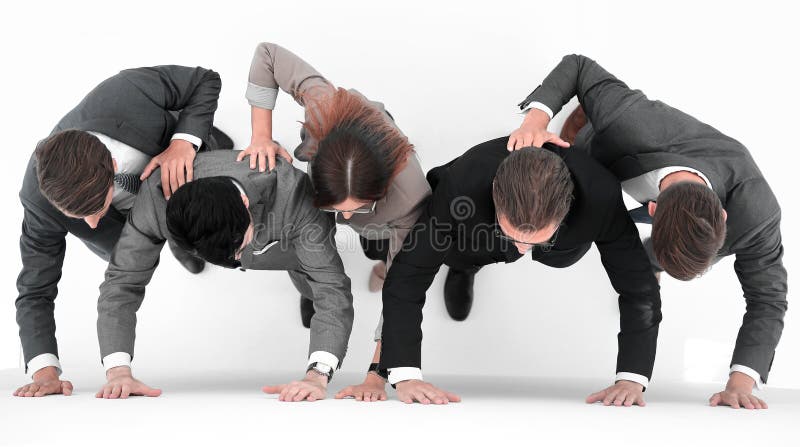 Group of Competing Employees at the Starting Position Stock Image ...