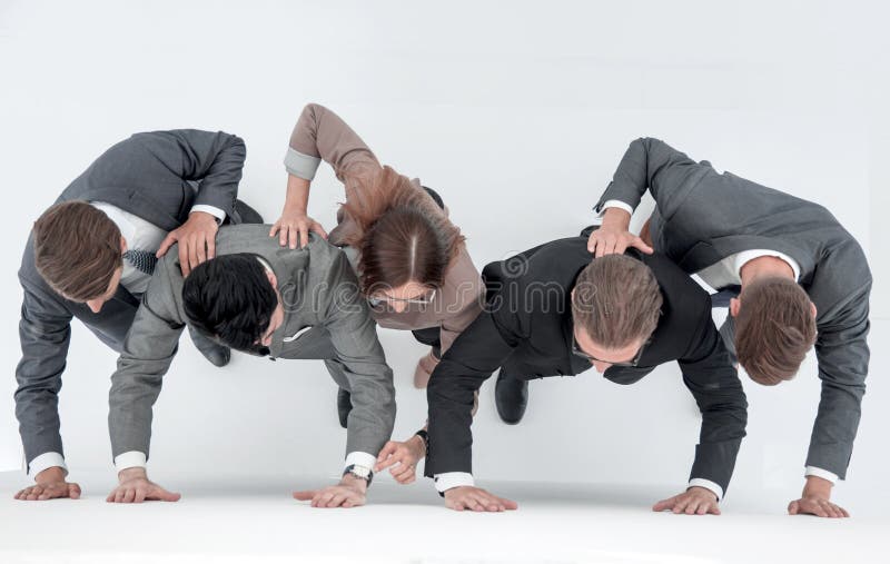 Group of Competing Employees at the Starting Position Stock Image ...