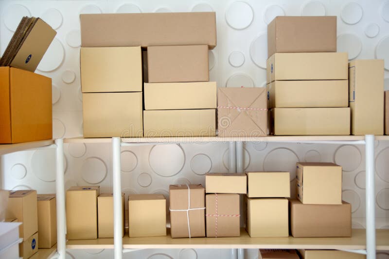 Group of Composite Cardboard Boxes and File Folders Boxes on Pallet by ...