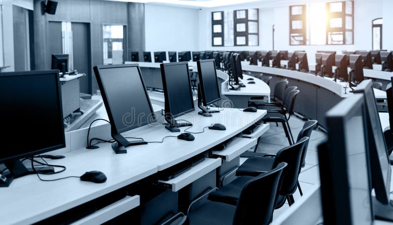 Group of computer in lab stock photo. Image of modern - 288197334