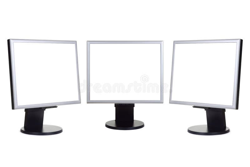 Empty monitors stock photo. Image of management, control - 4236930
