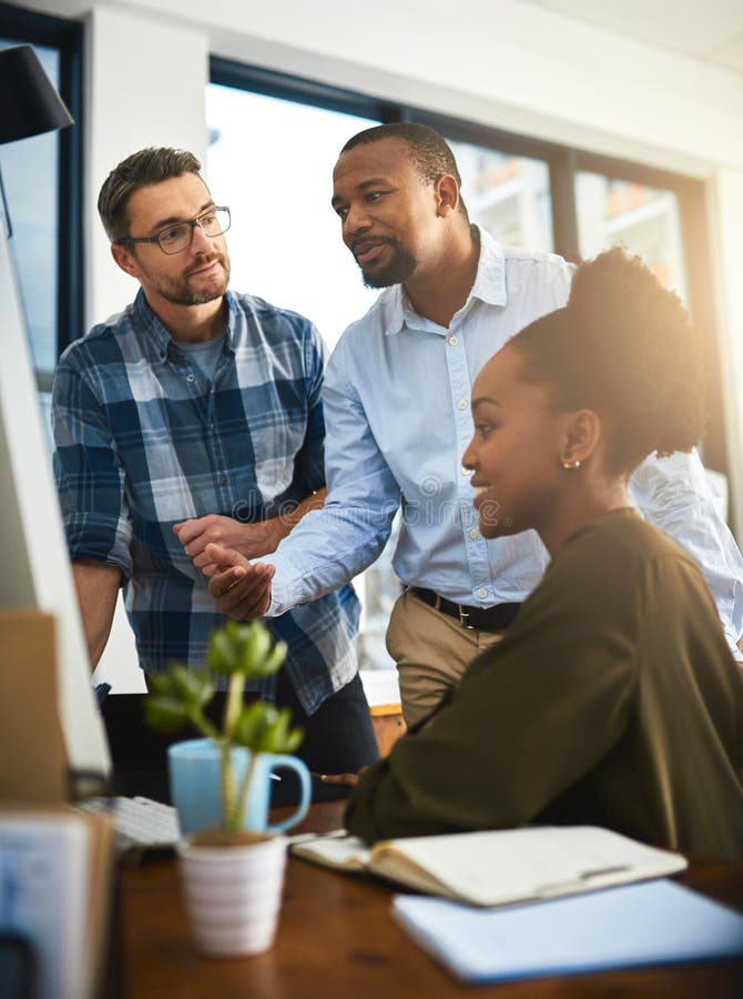 Group, Computer and Reading of Project, Smile and Intern with Lead ...